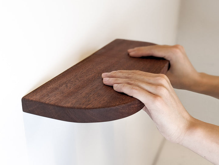 Thin Mahogany Floating Shelves with Curved Corners – NookWoodworking