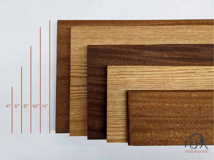 Long floating shelves in oak